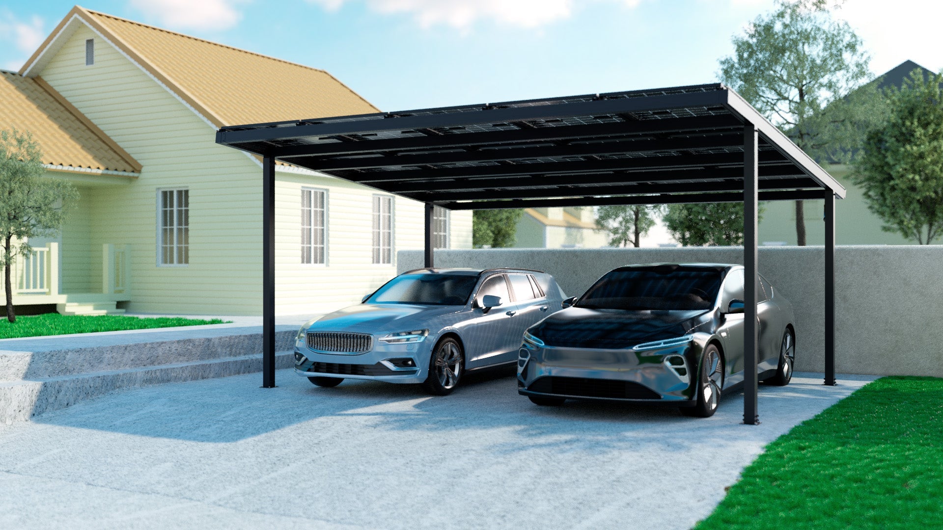 Solcelle carport – Evpower - de fries ladenetværk